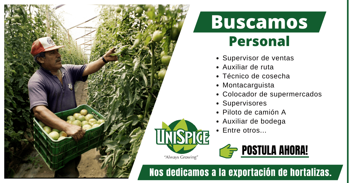 Unispice empresa exportadora requiere personal - Filial de Empleos